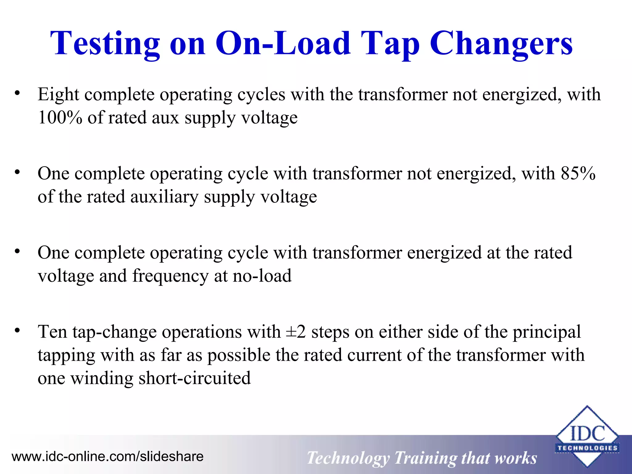 Installation Testing And Troubleshooting Of Transformers Ppt Physics Science
