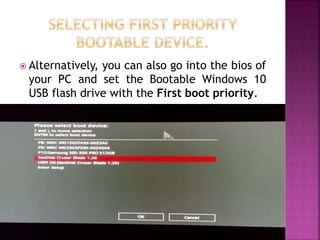 installation of Window 10 on desktop computers. | PPTX