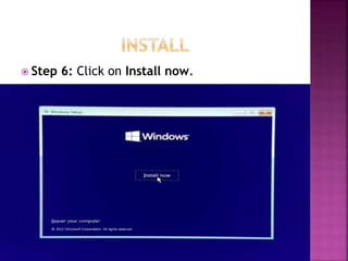 installation of Window 10 on desktop computers. | PPTX