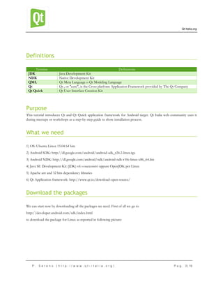 Install Qt/Qt Quick for Android devices | PDF