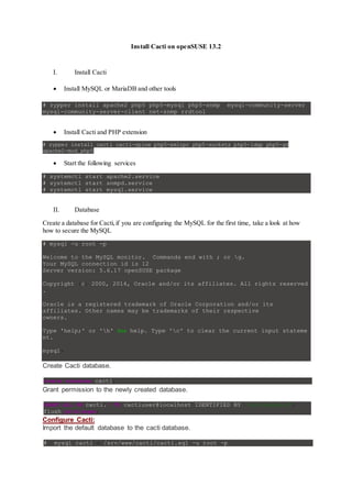 Install cacti on open suse 13 | DOCX
