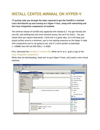 install CentOS 6.3 minimal on Hyper-V | PDF