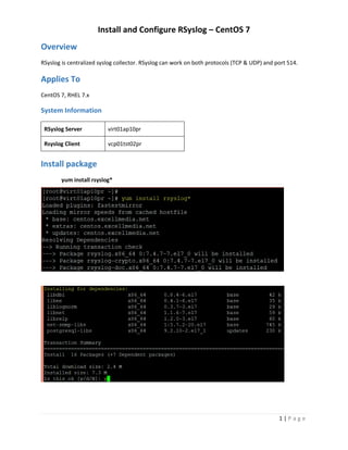 Install and Configure RSyslog – CentOS 7 / RHEL 7 | PDF | Operating Systems | Computer Software ...