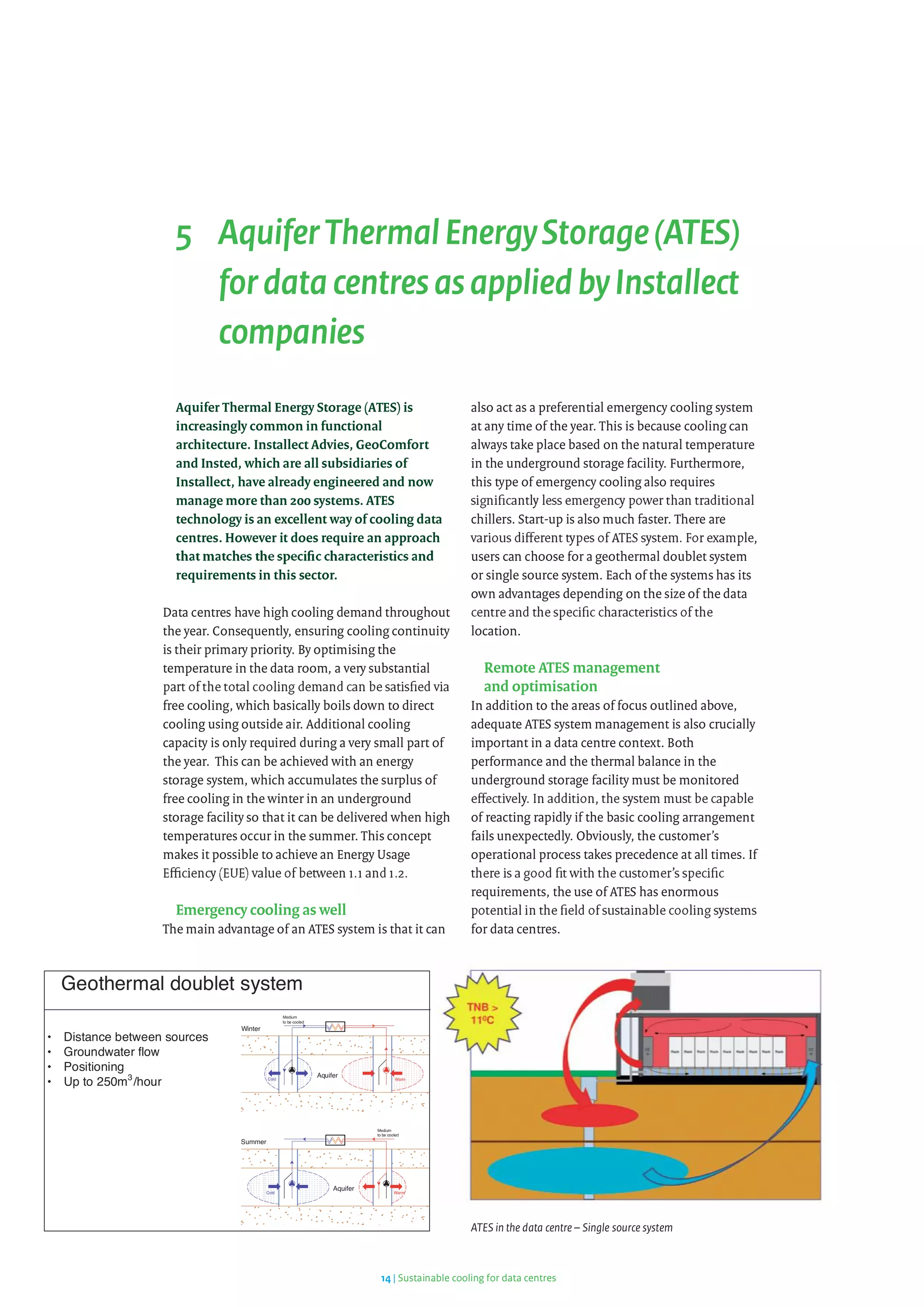 Installect: sustainable cooling for data centres with ates | PDF