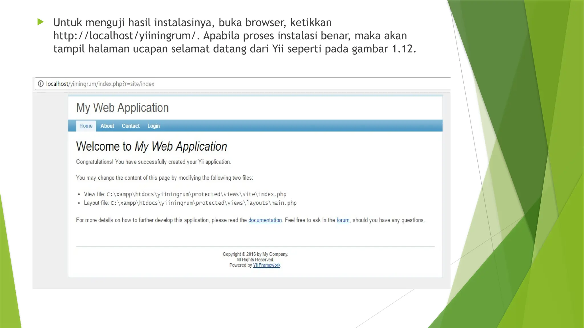 INSTALLEDYII-INTRODUCTION ABOUT YII FRAMEWORK.pptx
