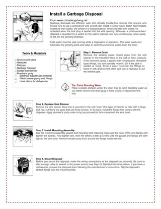 how to Install garbage disposal | PDF | Home Appliances | Home & Garden