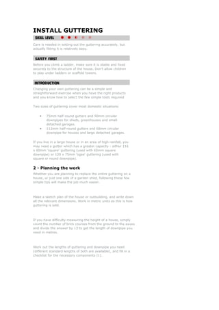 Install guttering | PDF