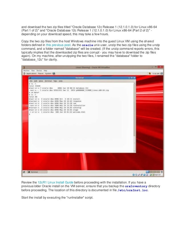 Installing 12c R1 Database On Oracle Linux