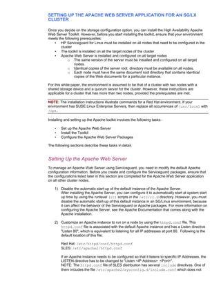 INSTALLING AND CONFIGURING APACHE TOOLKIT FOR SERVICEGUARD ... | PDF