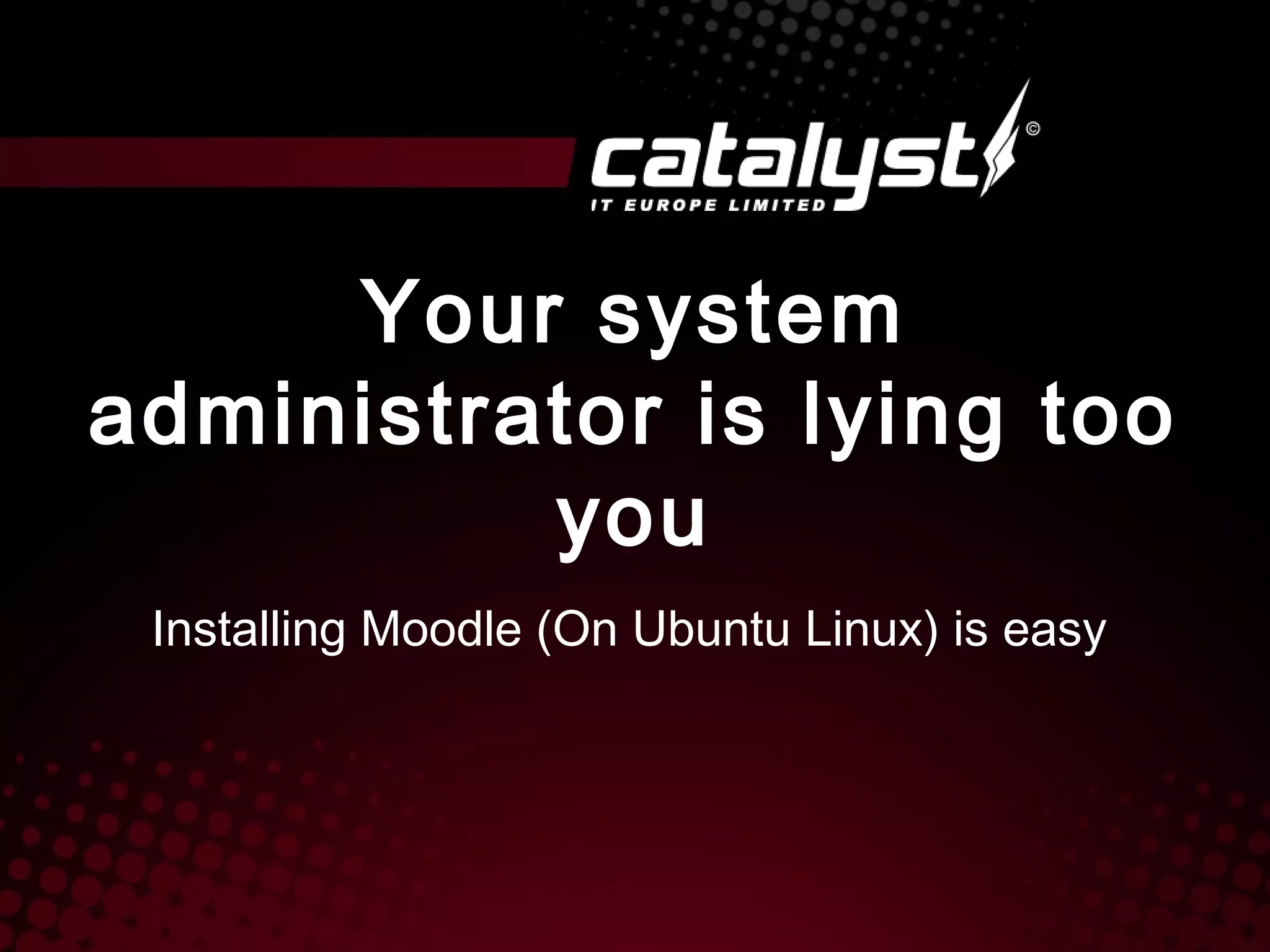 Installing Moodle is Easy | ODP