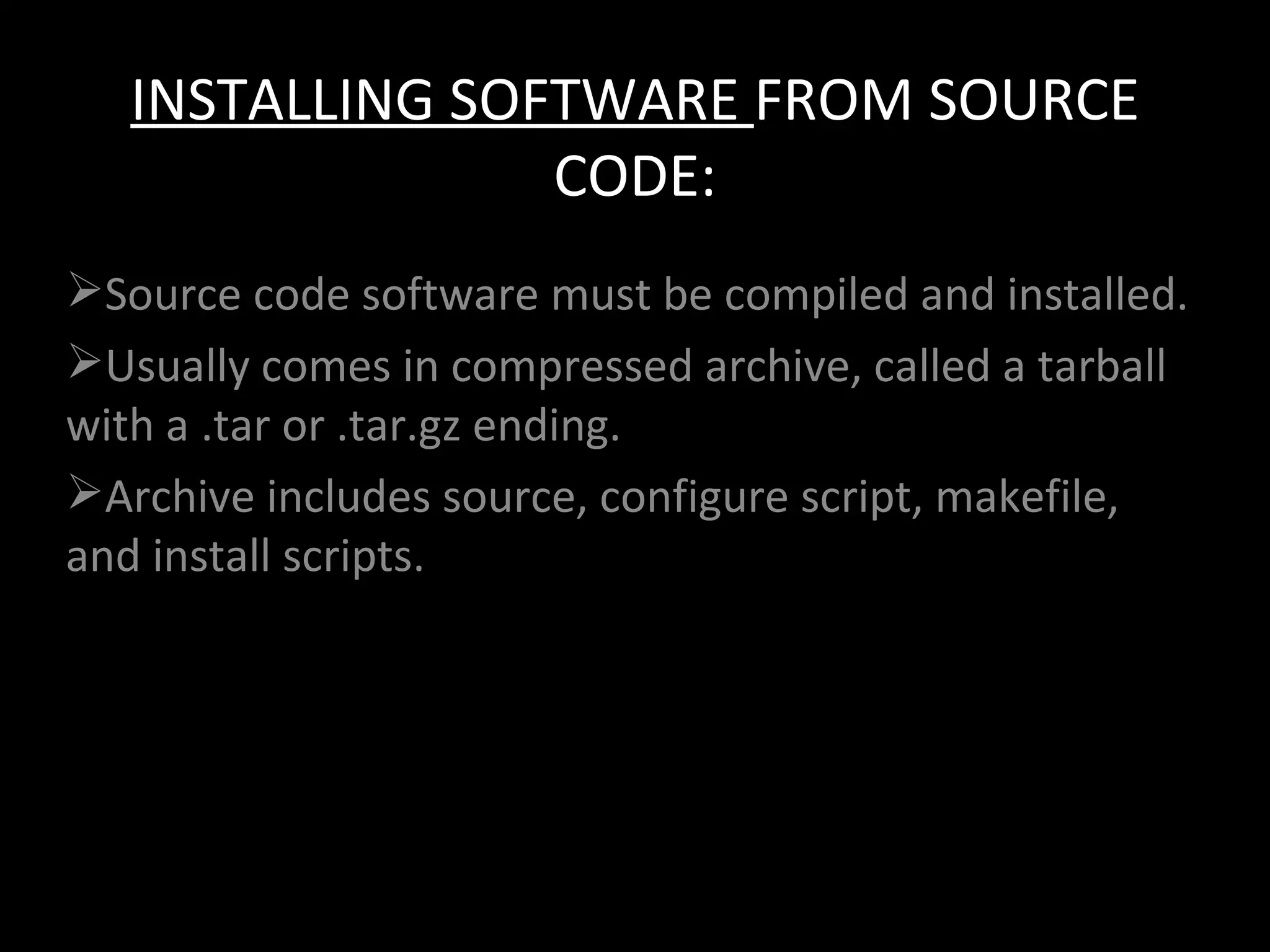 Installing softwares in linux | PPT | Operating Systems | Computer Software and Applications