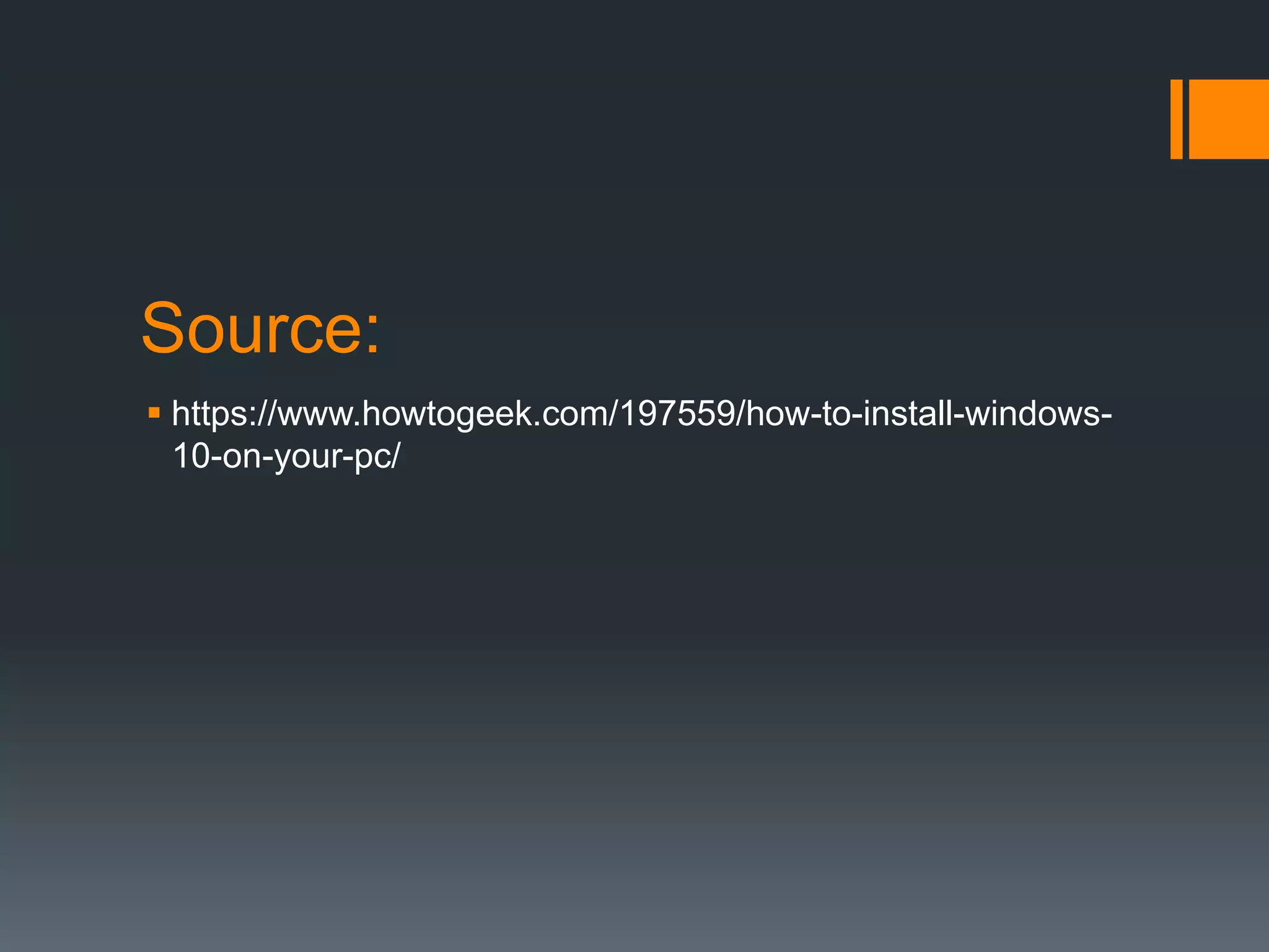 Installing Windows-10 | PPTX