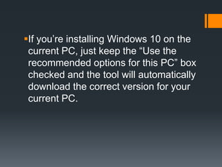 Installing Windows-10 | PPTX