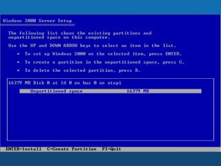 Installing Windows2000 Server | PPT