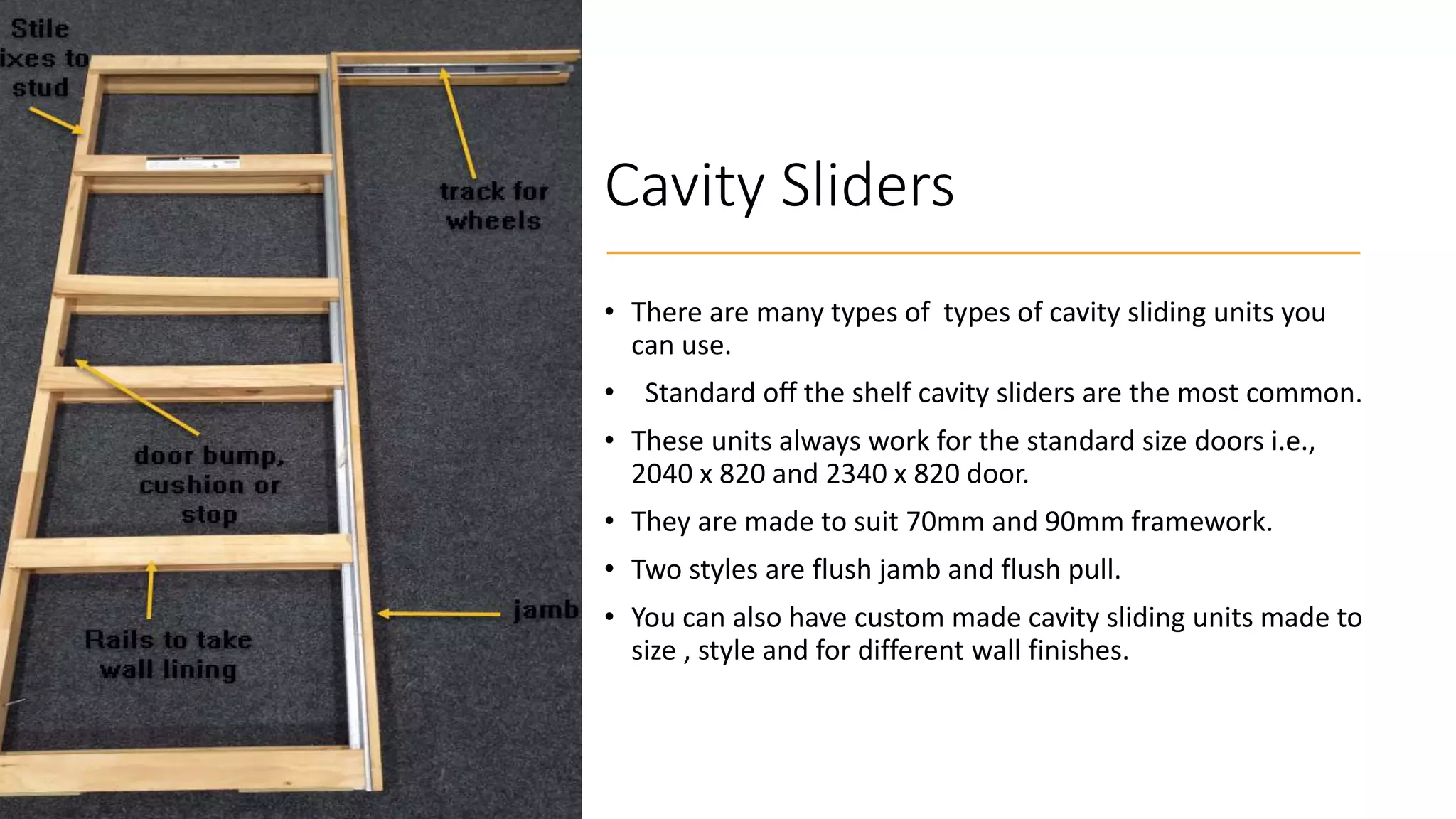 Practical assessment 2 instructions -Installing A Cavity Slider | PPTX