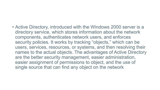 Installing Active Directory Adds S Pptx