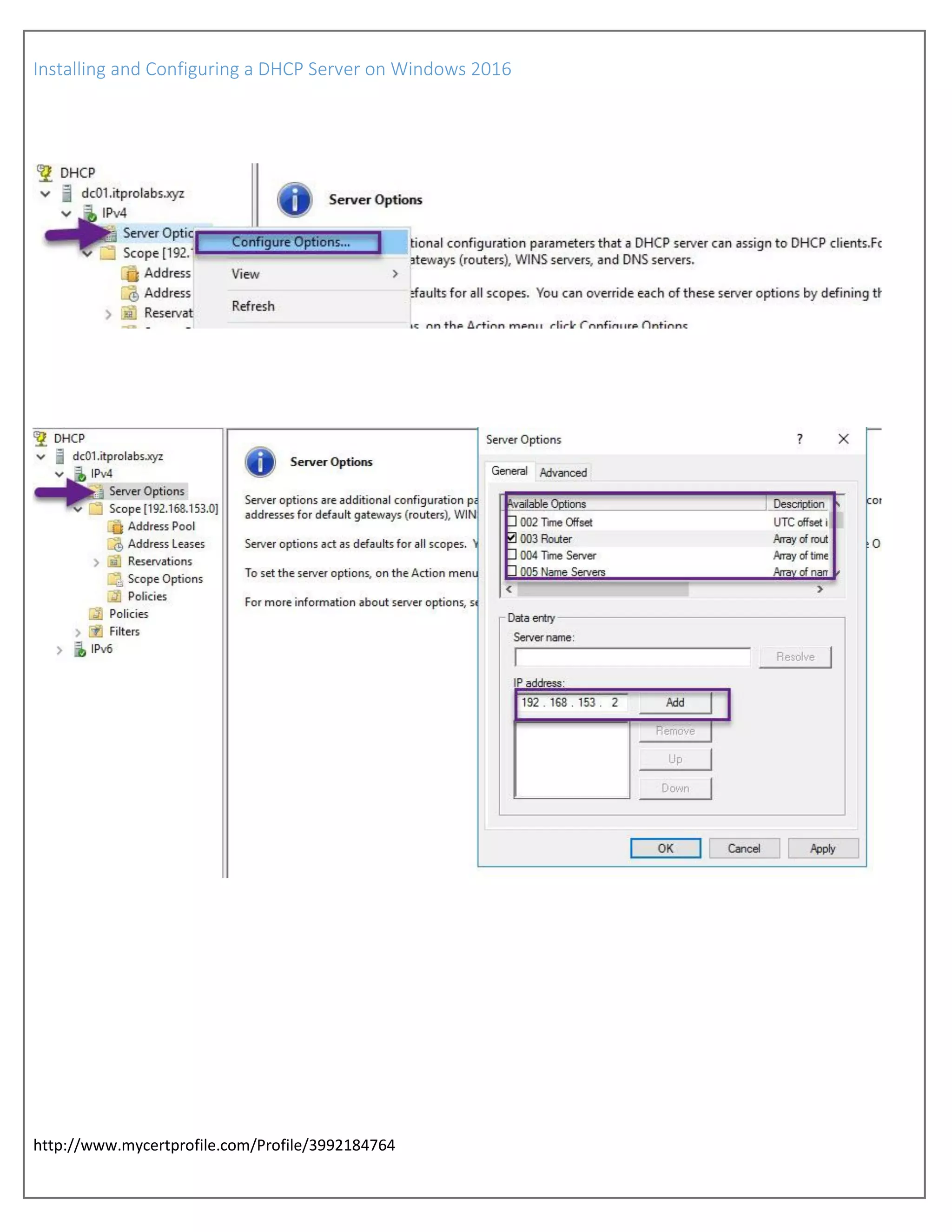 Installing and configuring a dhcp on windows server 2016 step by step | PDF