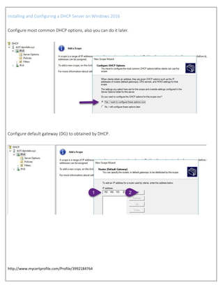 Installing and configuring a dhcp on windows server 2016 step by step | PDF