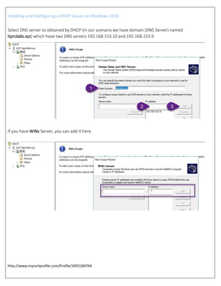 Installing and configuring a dhcp on windows server 2016 step by step | PDF