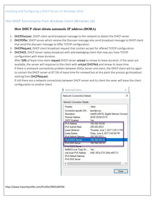 Installing and configuring a dhcp on windows server 2016 step by step | PDF
