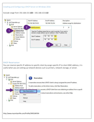 Installing and configuring a dhcp on windows server 2016 step by step | PDF