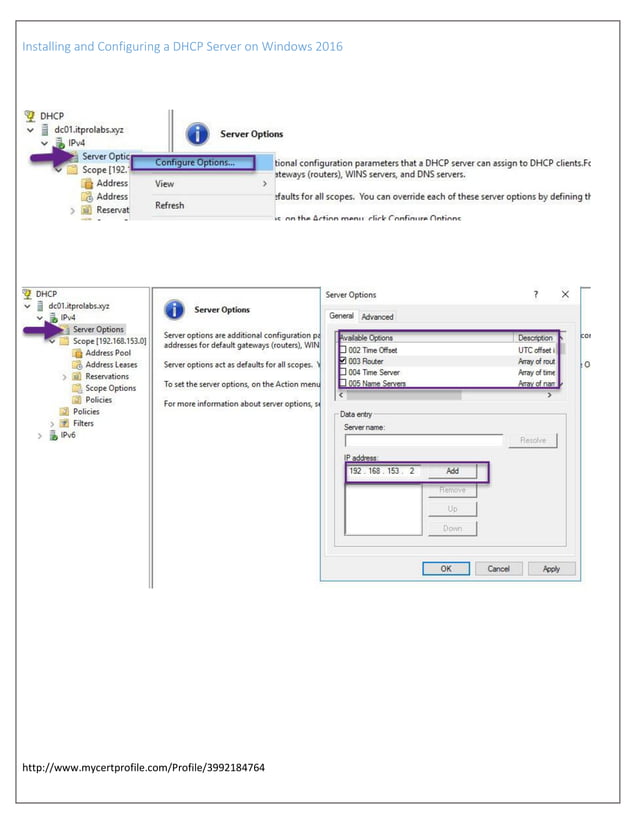 Installing and configuring a dhcp on windows server 2016 step by step | PDF