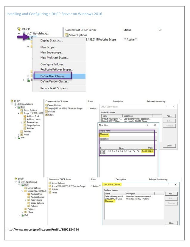 Installing and configuring a dhcp on windows server 2016 step by step | PDF