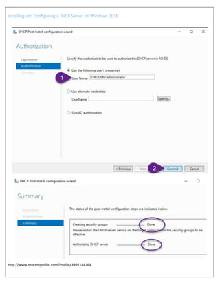 Installing and configuring a dhcp on windows server 2016 step by step | PDF