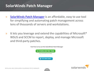 Installing and Configuring SolarWinds Patch Manager Automation Role Server | PPT | Free Download