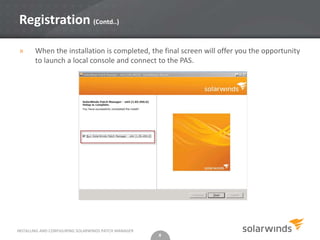 Installing and Configuring SolarWinds Patch Manager Automation Role Server | PPT | Free Download