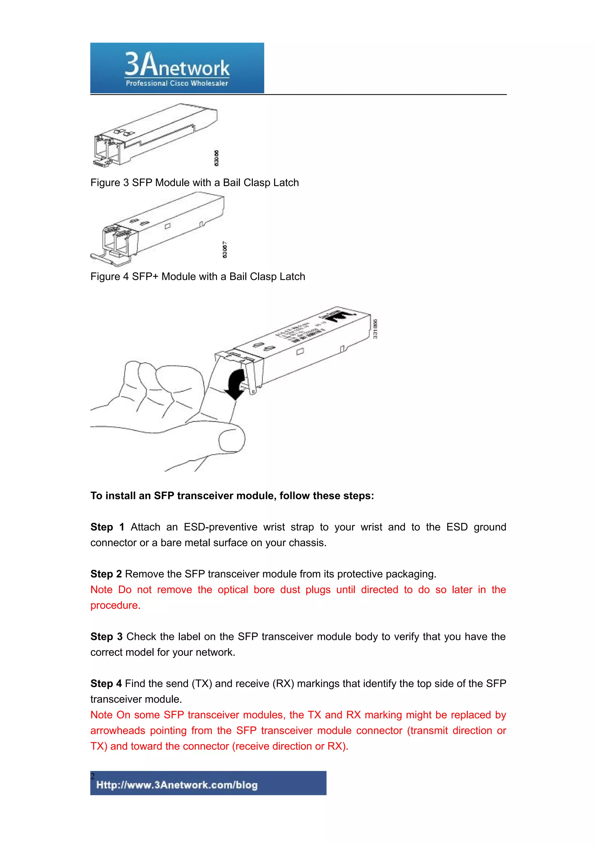 Installing and removing sfp and sfp+ transceiver modules | DOC