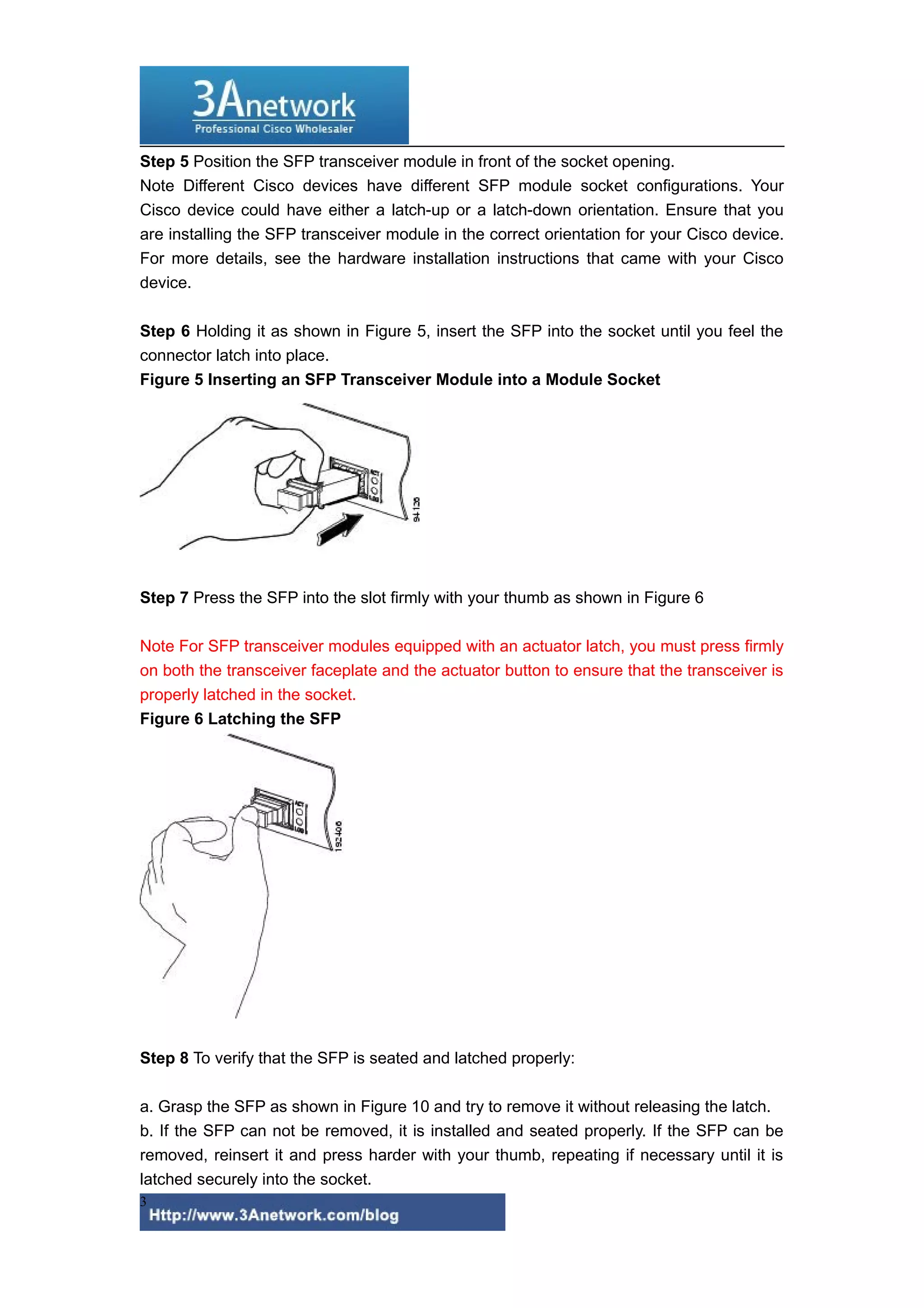 Installing and removing sfp and sfp+ transceiver modules | DOC