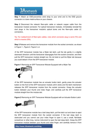 Installing and removing sfp and sfp+ transceiver modules | PDF