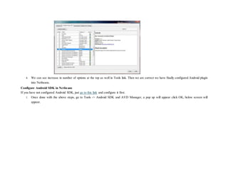 Installing android sdk on net beans | DOCX