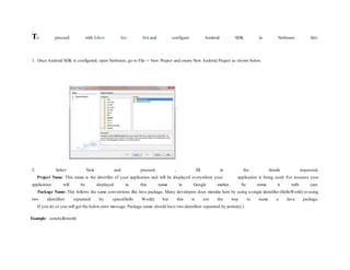 Installing android sdk on net beans | DOCX