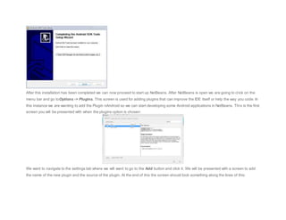 Installing android sdk on net beans | DOCX