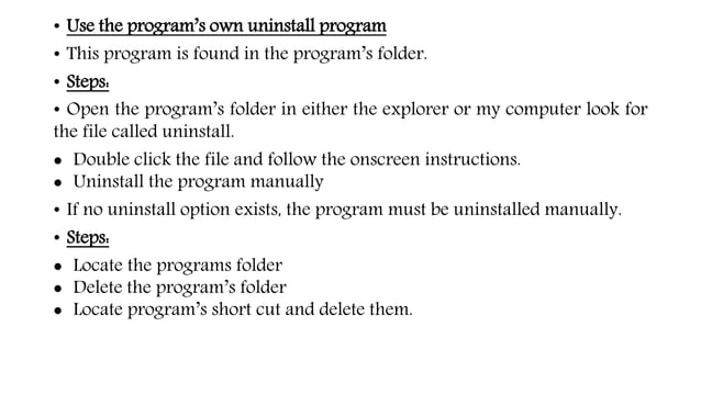 Installing and uninstalling computer software | PPTX | Shareware and Freeware | Computer ...