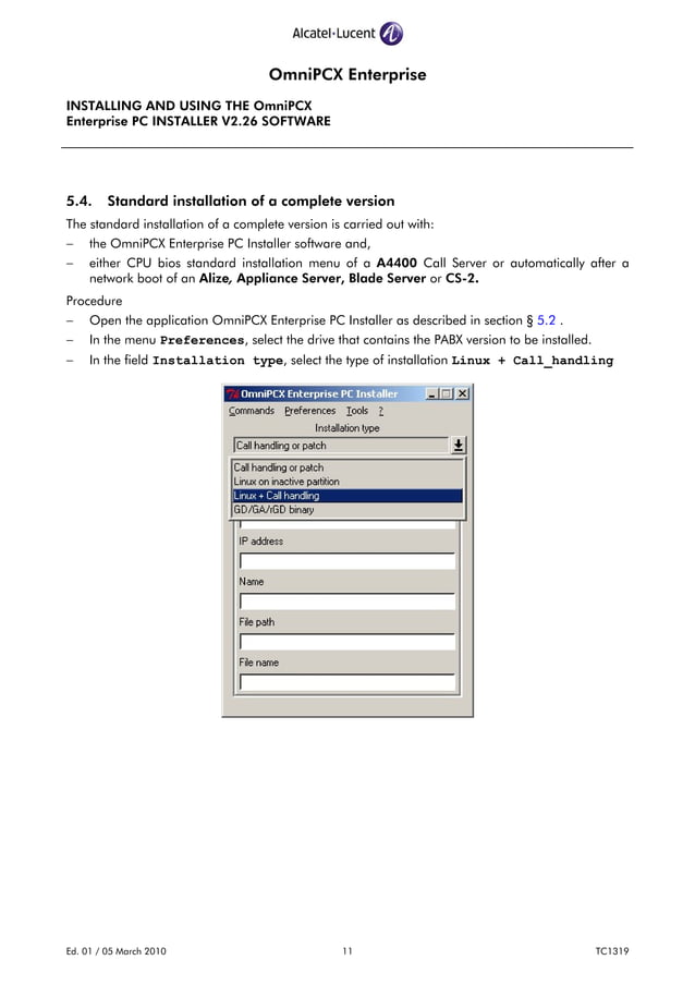 Installing and using the omni pcx enterprise pc installer v2.26 ...