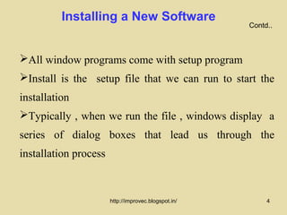 Installing a new software.41to42 | PPT