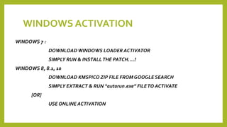 Installation of Windows & Linux operating system | PPTX