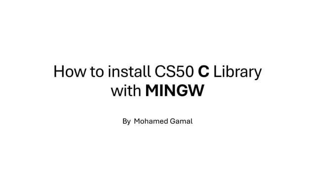 How to install CS50 Library (Step-by-step guide) | PDF