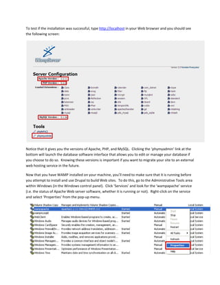Install Drupal on Wamp Server | PDF | Internet for Beginners | Internet
