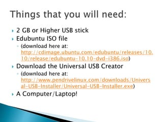 Installing edubuntu | PPTX | Operating Systems | Computer Software and Applications