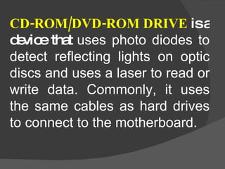 Installing hard drive and optical drive | PPT
