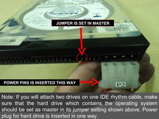 Installing hard drive and optical drive | PPT