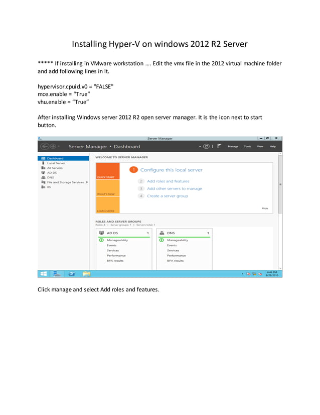 Installing hyper v on windows server 2012 | PDF
