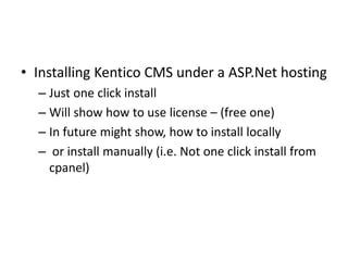 Installing kentico | PPT