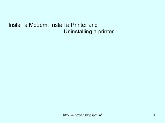 Installing modem,printer.47