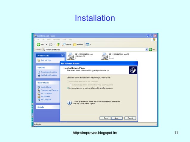 Installing modem,printer.47