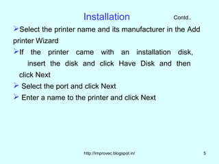 Installing modem,printer.47